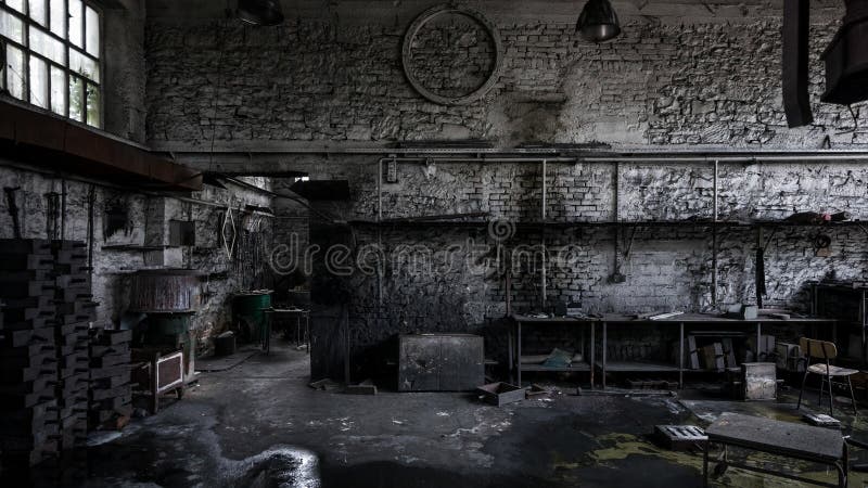 Messy Building with a Concrete Brick Wall Stock Photo - Image of walls ...