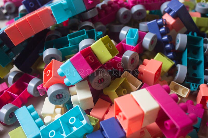 Messy Building Toy Block Made of Plastic Stock Photo - Image of bricks ...
