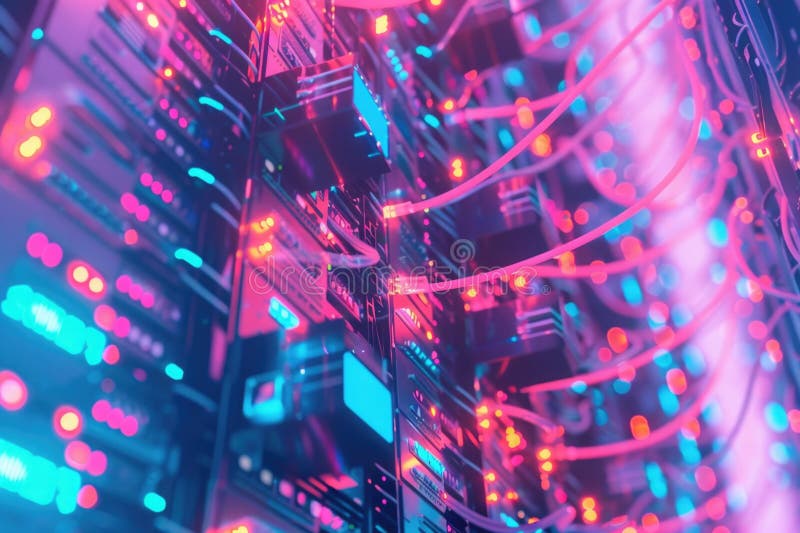 Messy Bunch of Wires in a Server Room. Suitable for Technology and Data ...