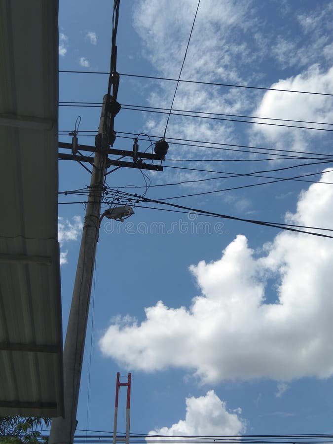 Messy Cables Visible from Below during the Day Stock Photo - Image of ...