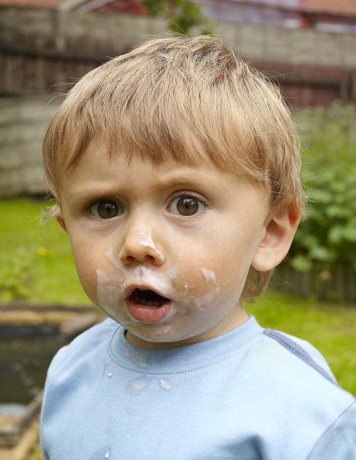 Messy Child stock image. Image of child, sitting, messy - 861443