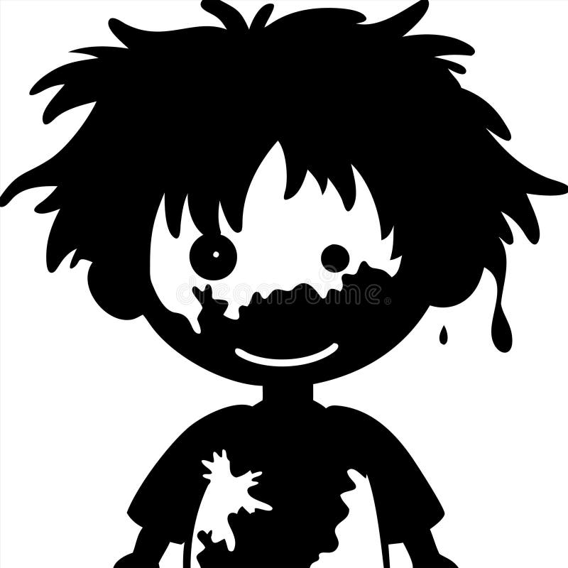 Messy Child Silhouette with Paint Splashes Vector Illustration Stock ...
