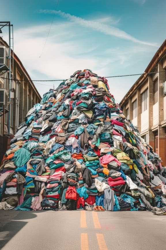 A Messy Collection of Clothes Left Abandoned on the Roadside Stock ...
