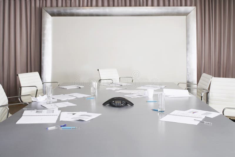 Photo of Messy Conference Room Stock Image - Image of conference ...