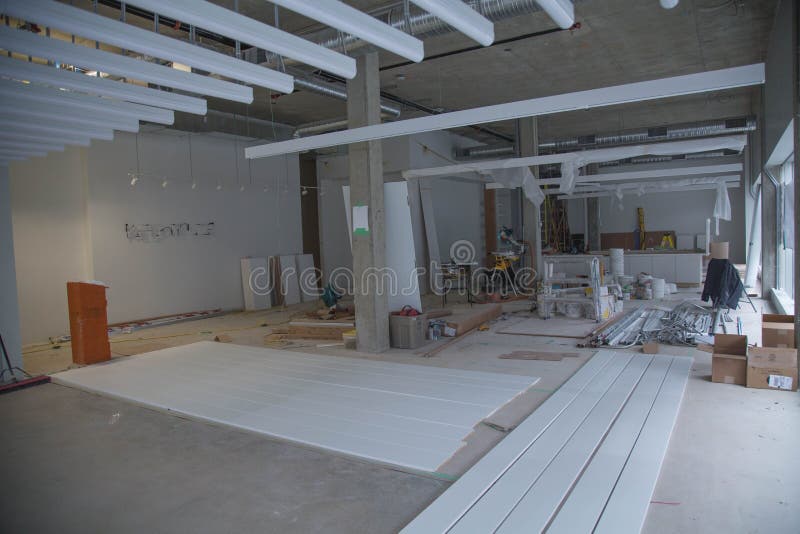 Messy Construction Site Interior Stock Photo - Image of interior ...