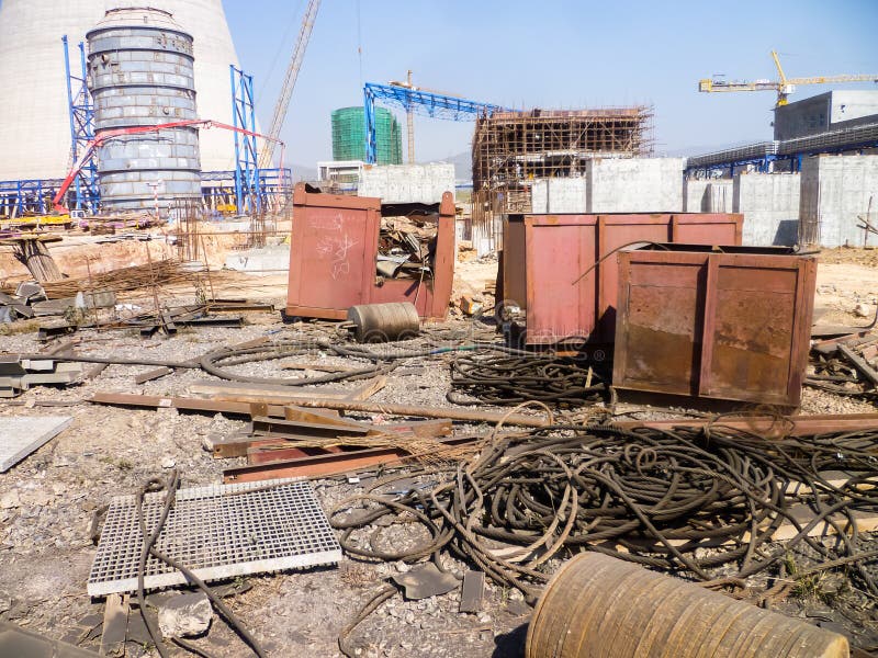Messy construction site stock image. Image of cement - 41081679
