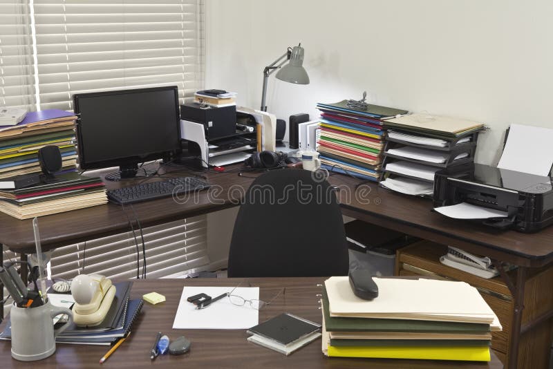 Messy Work Room Office Desk Stock Photo - Image of unorganized ...