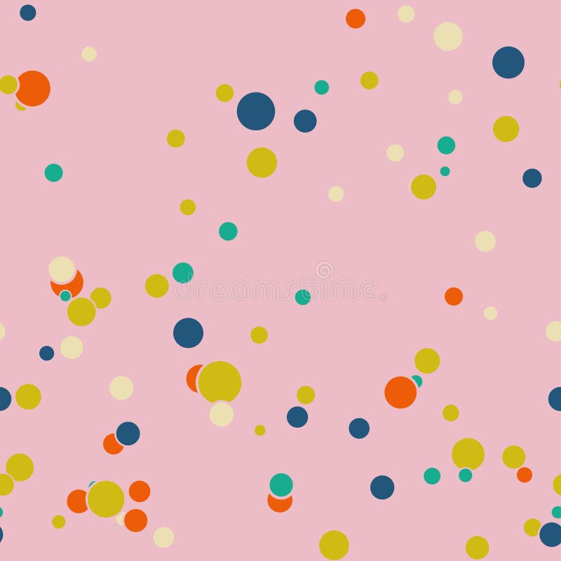 Abstract Seamless Pattern with Colorful Chaotic Small Circles. Stock ...