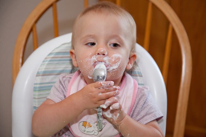 Messy eater stock image. Image of hand, dinner, eating - 12399125