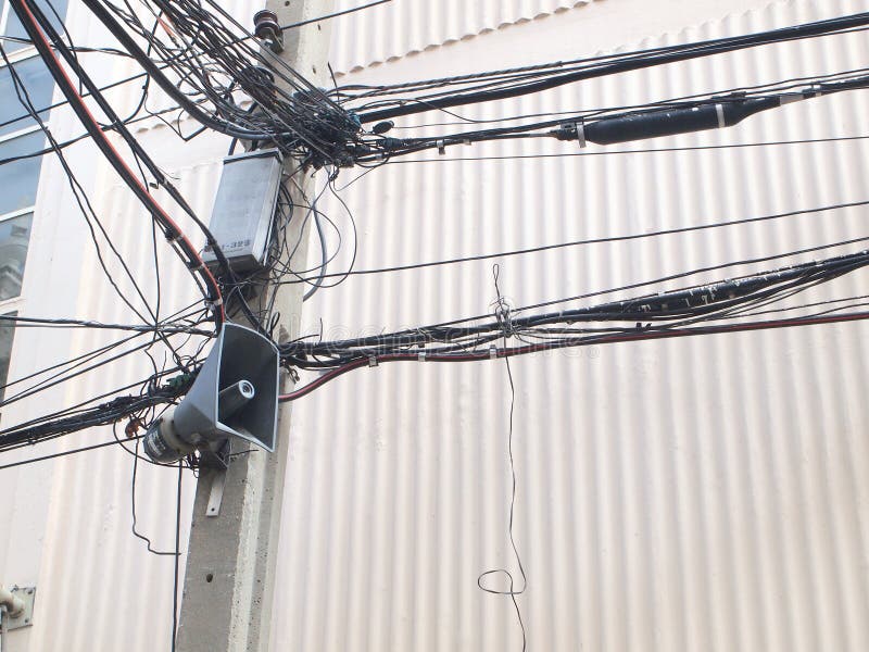 Messy electrical cables stock image. Image of disorganization - 157059679