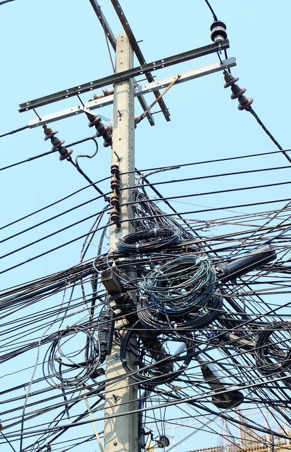 Messy Electrical Wires stock image. Image of hazard, construction ...