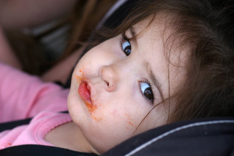 Messy Face stock image. Image of orange, pink, toddlers - 638901