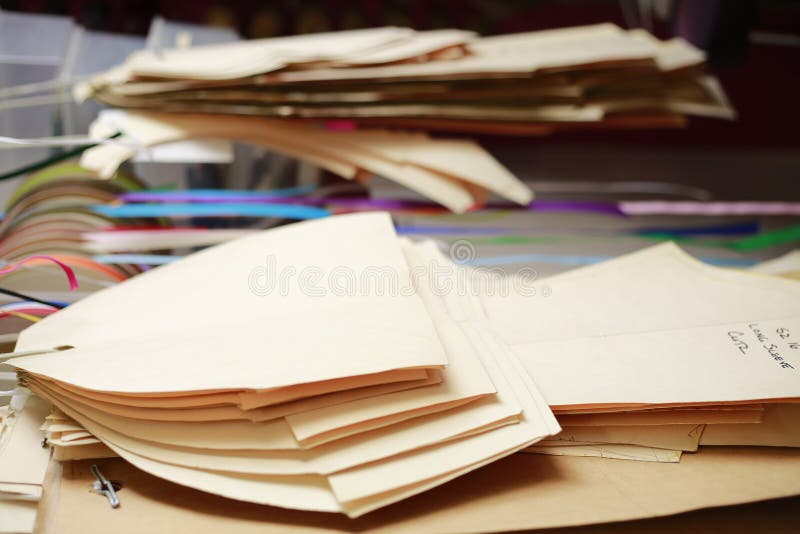 Messy Fashion Designer Table with Pile of Pattern Blocks Stock Photo ...