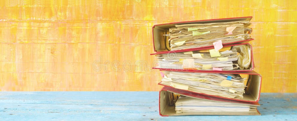 Messy File Folders,panoramic Stock Image - Image of documents, business ...