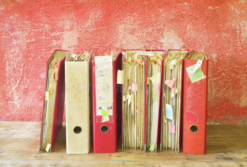 Messy File Folders and Papers Stock Photo - Image of dossier, lever ...