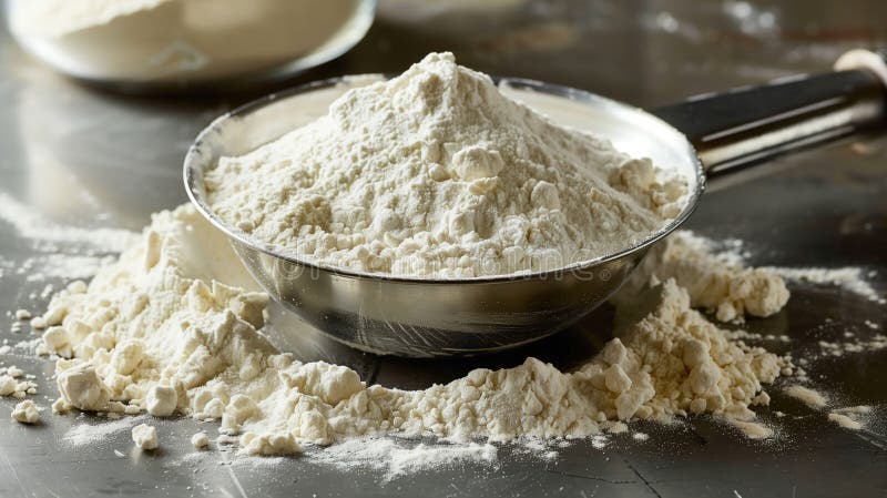 Messy Flour Spill on Silver Surface Stock Illustration - Illustration ...