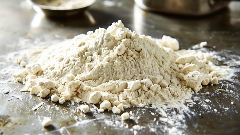 Messy Flour Spill on Silver Surface Stock Illustration - Illustration ...