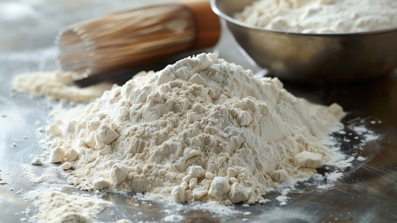 Messy Flour Spill on Silver Surface Stock Illustration - Illustration ...