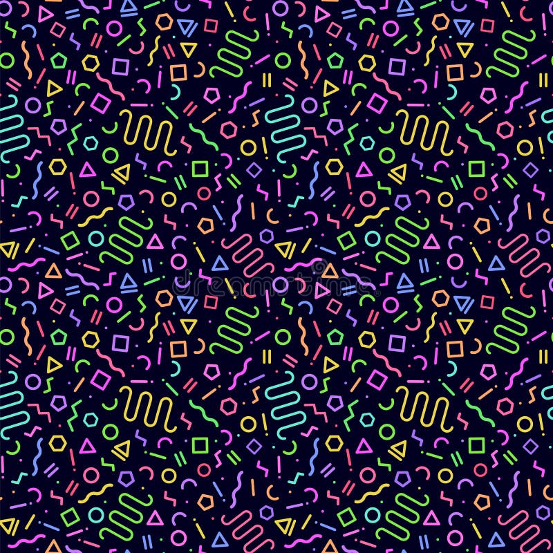 Messy Geometric Memphis Seamless Pattern Stock Vector - Illustration of ... Messy Geometric Memphis Seamless Pattern Stock Vector - Illustration of ...