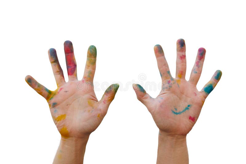 Messy hand with colour stock image. Image of white, creative - 71903327