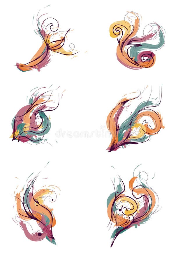Messy Hand Drawn Painted Design Elements Stock Vector - Illustration of ...