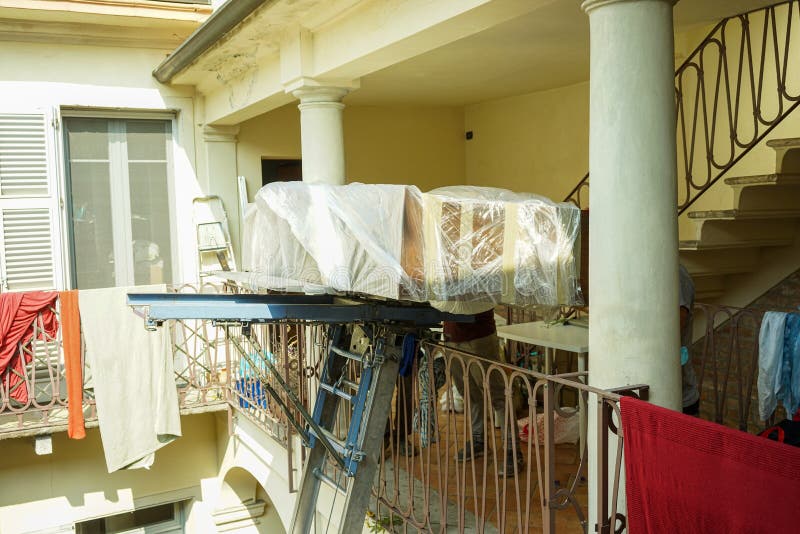 Messy House Balcony in the Process of Moving in/out Stock Image - Image ...