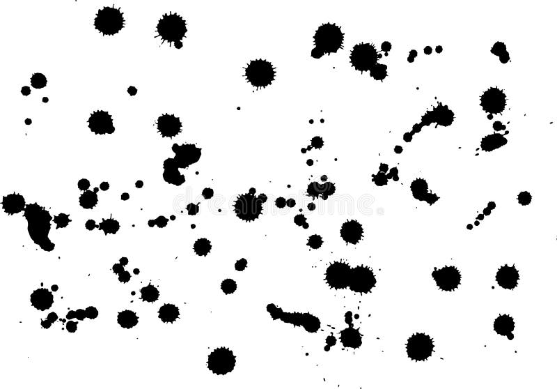 Messy Ink Blot, Black Drops on White Background. Vector Illustration ...