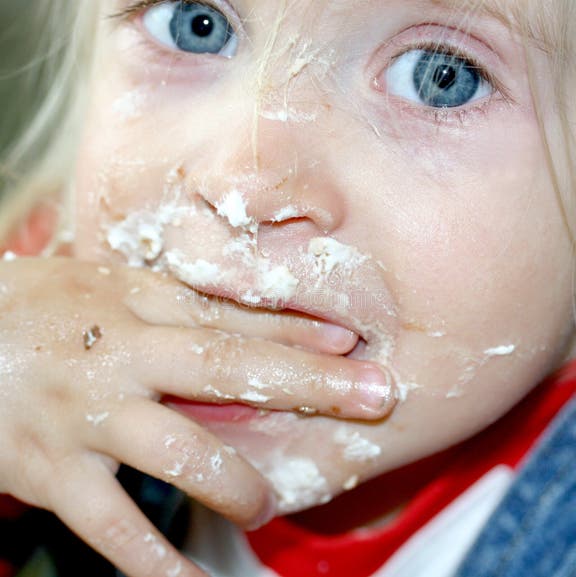 Messy kid stock image. Image of closeup, licking, appetite - 149685
