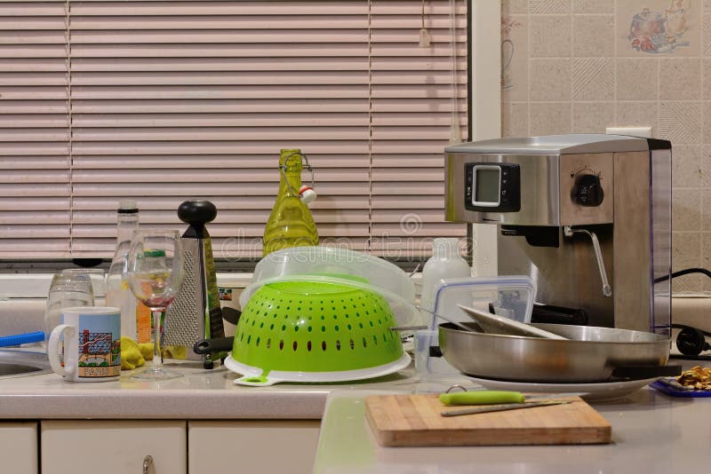 Messy Kitchen stock image. Image of appliance, glass - 41960531