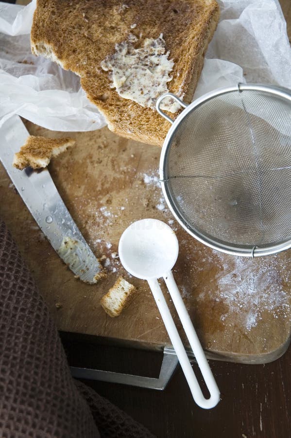 Messy kitchen stock photo. Image of flour, butter, cooking - 46241464