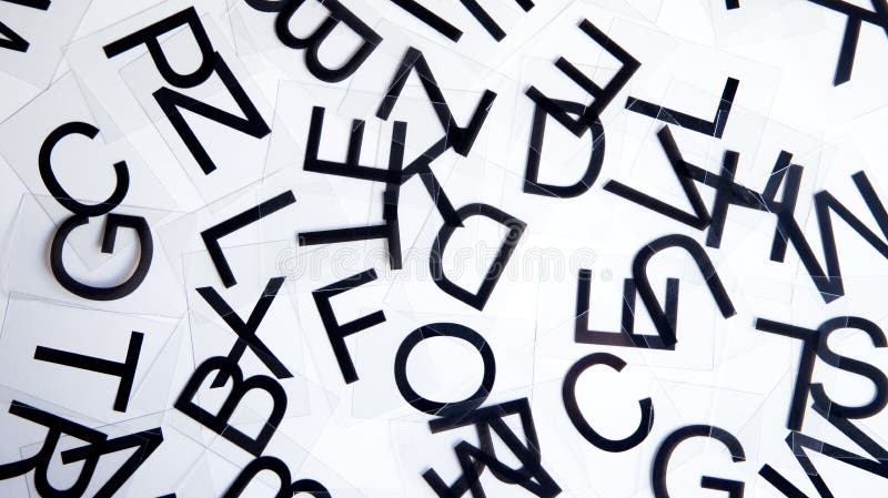 Messy Letters Pattern on White Background Stock Image - Image of ...