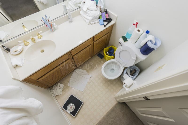 Messy bathroom stock image. Image of stained, lavatory - 29761701