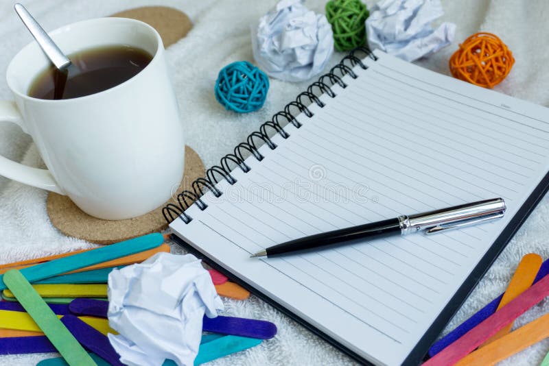 Messy Morning Work Planning Stock Photo - Image of modern, idea: 114170100