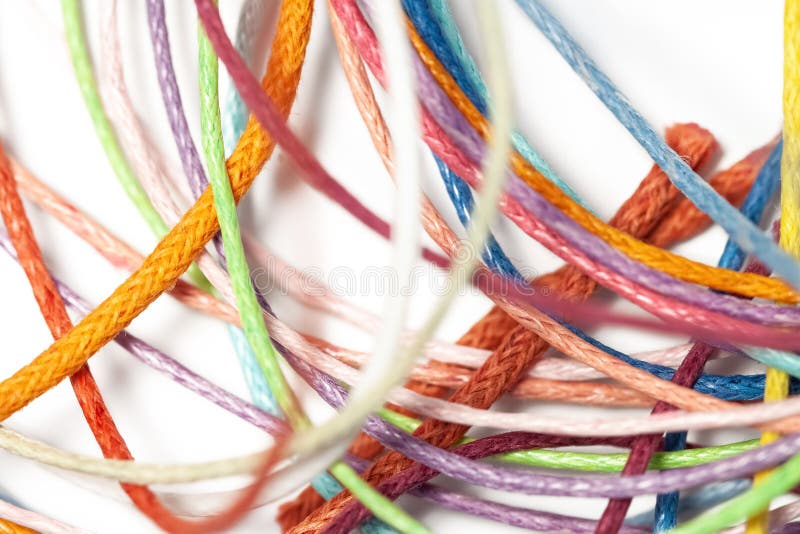Messy Multicolor Threads White Background Stock Photo - Image of orange ...