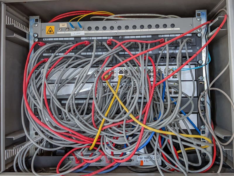 Untidy Cables from the Back of Many Servers Stock Image - Image of port ...