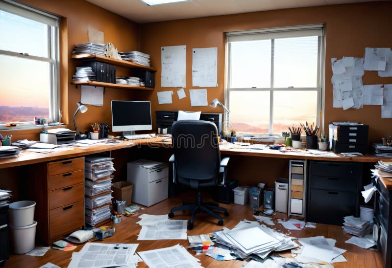 Messy Office Work Isometric Stock Vector - Illustration of angry, tired ...