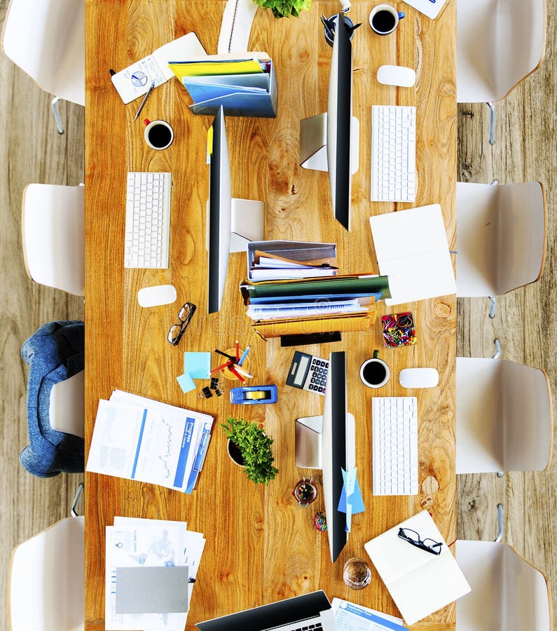 Messy Office Desk with Ideas and Vision Stock Image - Image of file ...