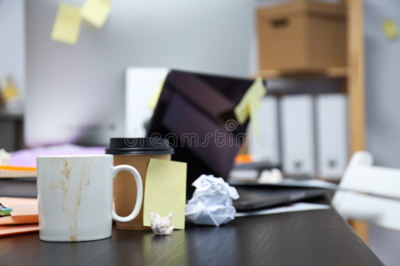 Messy Office Workplace, Workplace and Workspace Concept Stock Photo ...