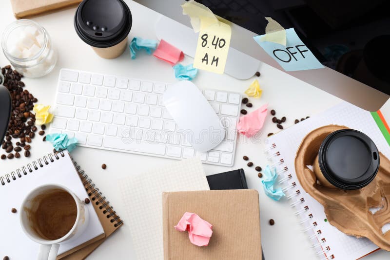Messy Office Workplace, Workplace and Workspace Concept Stock Photo ...