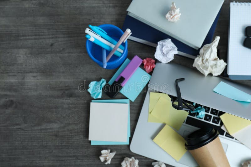 Messy Office Workplace, Workplace and Workspace Concept Stock Image ...