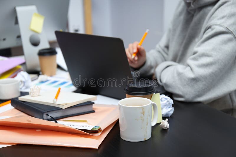 Messy Office Workplace, Workplace and Workspace Concept Stock Image ...