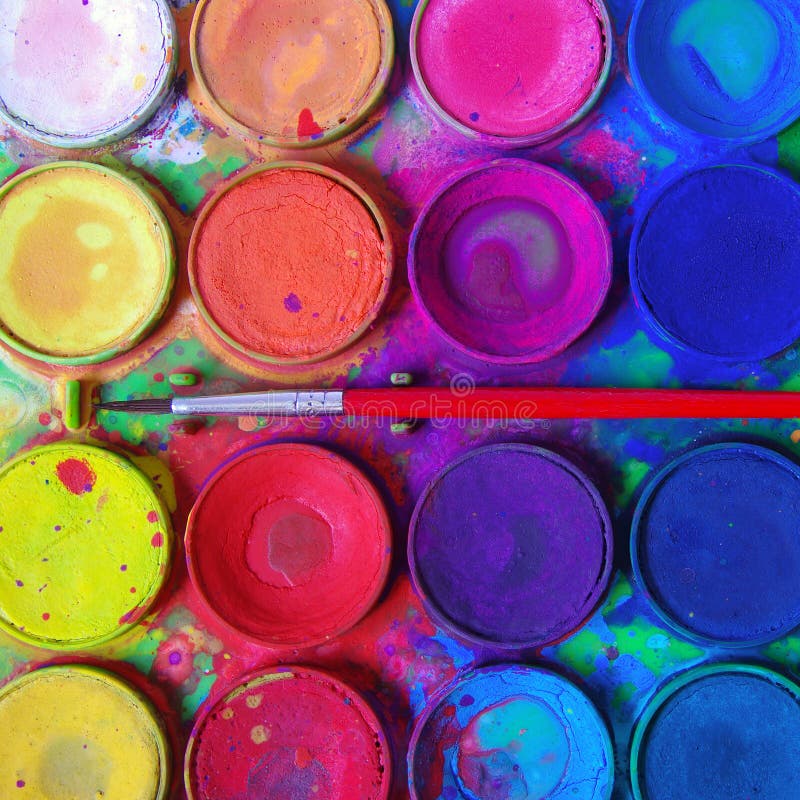 Messy paints stock photo. Image of colors, crafts, brush - 19701044