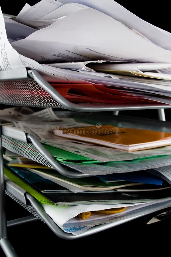 Inbox Files and Papers Documents Stock Photo - Image of copyspace ...