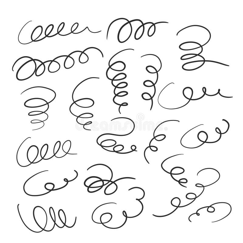 Messy Pen Scribbles Hand Drawn Set Stock Vector - Illustration of ...