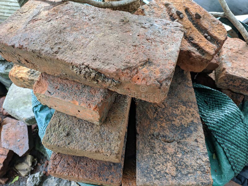 Messy Pile Of Bricks On Blue Sky Stock Photo - Image of messy, collapse ...