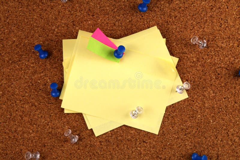 Messy Post It Notes On Cork Board Picture. Image: 18532652