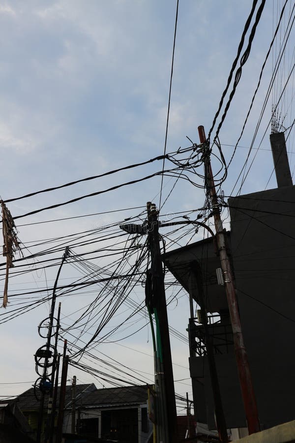 Messy power cords stock photo. Image of power, windmill - 266119312