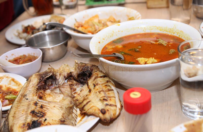 Messy restaurant table stock photo. Image of restaurant - 15393816