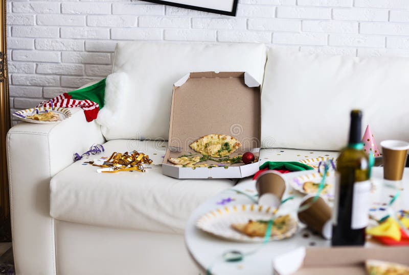 Messy Room Interior. Chaos after Party Stock Image - Image of lifestyle ...