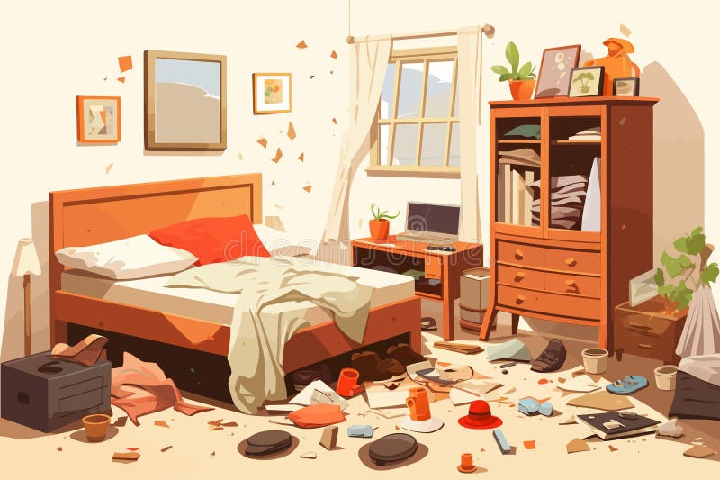 Messy Room Vector Flat Minimalistic Isolated Illustration Stock Vector ...